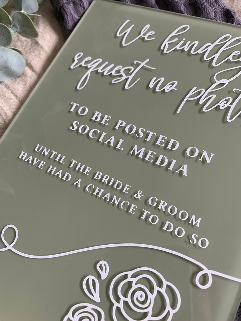 No Social Media Wedding Sign Polite Notice No Photos Sign - Etsy