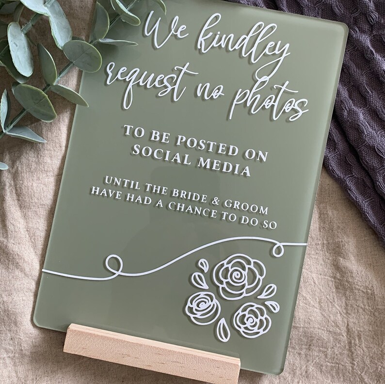 No Social Media Wedding Sign Polite Notice No Photos Sign - Etsy