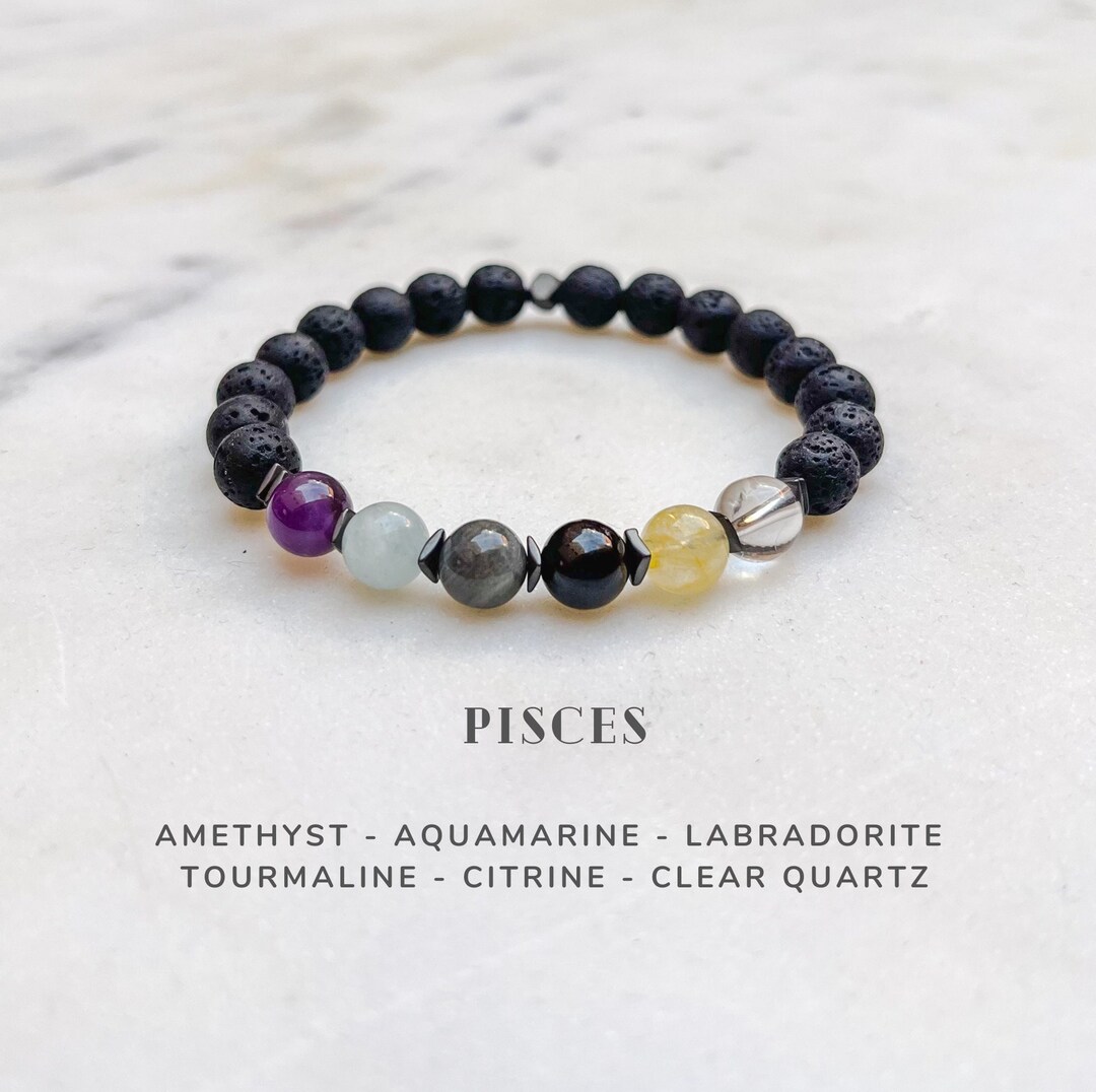 Pisces Gifts, Pisces Crystals Zodiac Bracelet, Astrology Jewelry - Etsy