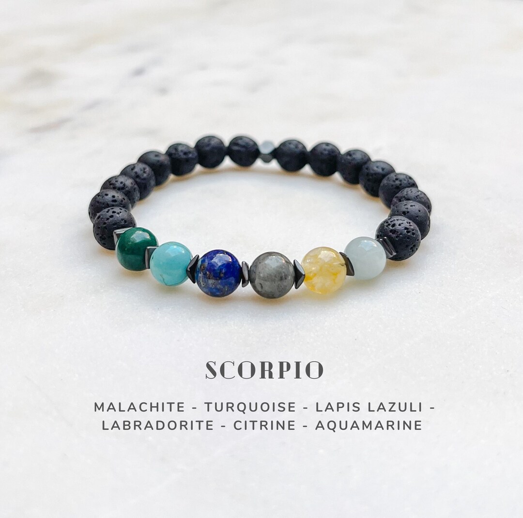 Scorpio Gifts, Scorpio Crystals Zodiac Bracelet, Astrology Jewelry - Etsy
