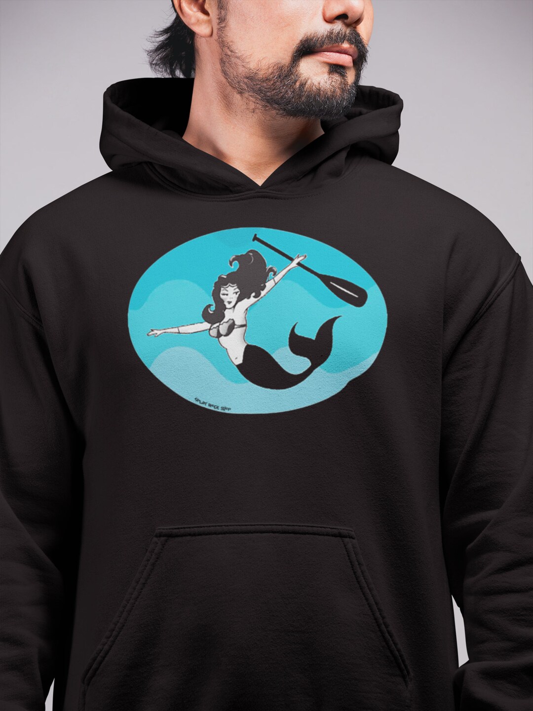 Pin up Raft Paddle Mermaid Hoodie Rafting, Raft, Mermaid, Retro ...