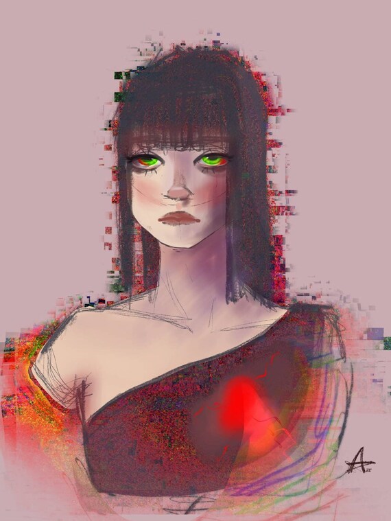 Distorted Woman Illustration - Etsy