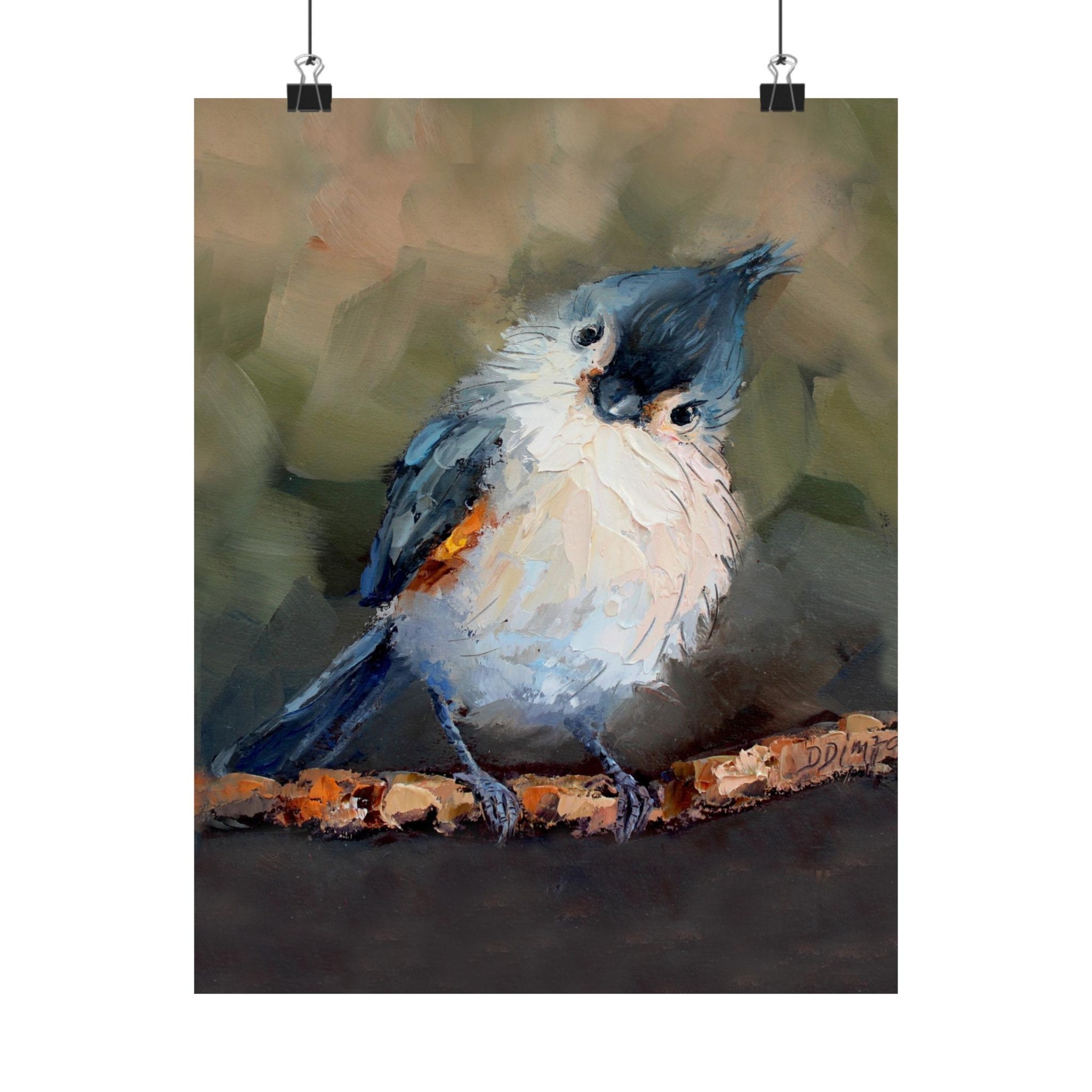 Tufted Titmouse Bird Matte Vertical Posters Print Designed of Original ...