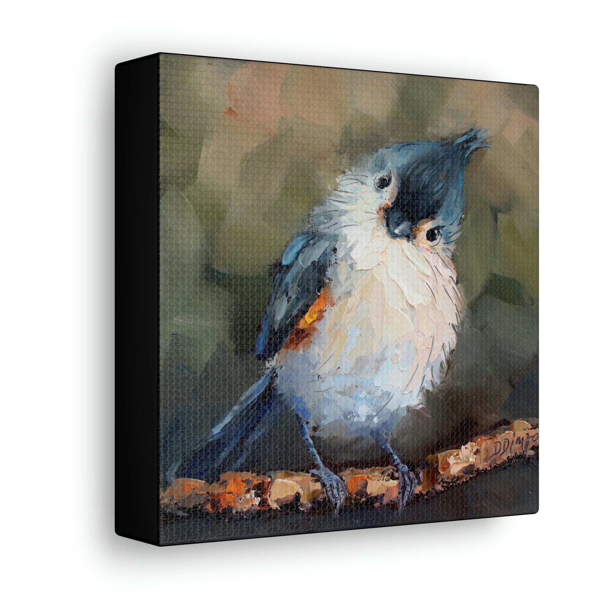 Tufted Titmouse Bird Print on Canvas Gallery Wraps Designed of - Etsy