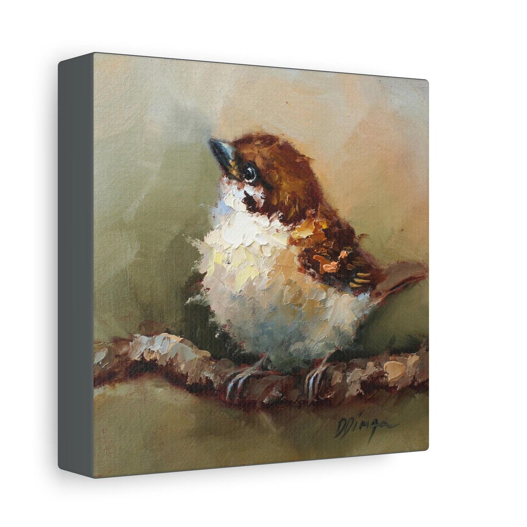 Sparrow Bird Print on Canvas Gallery Wraps Designed of Original Oil ...