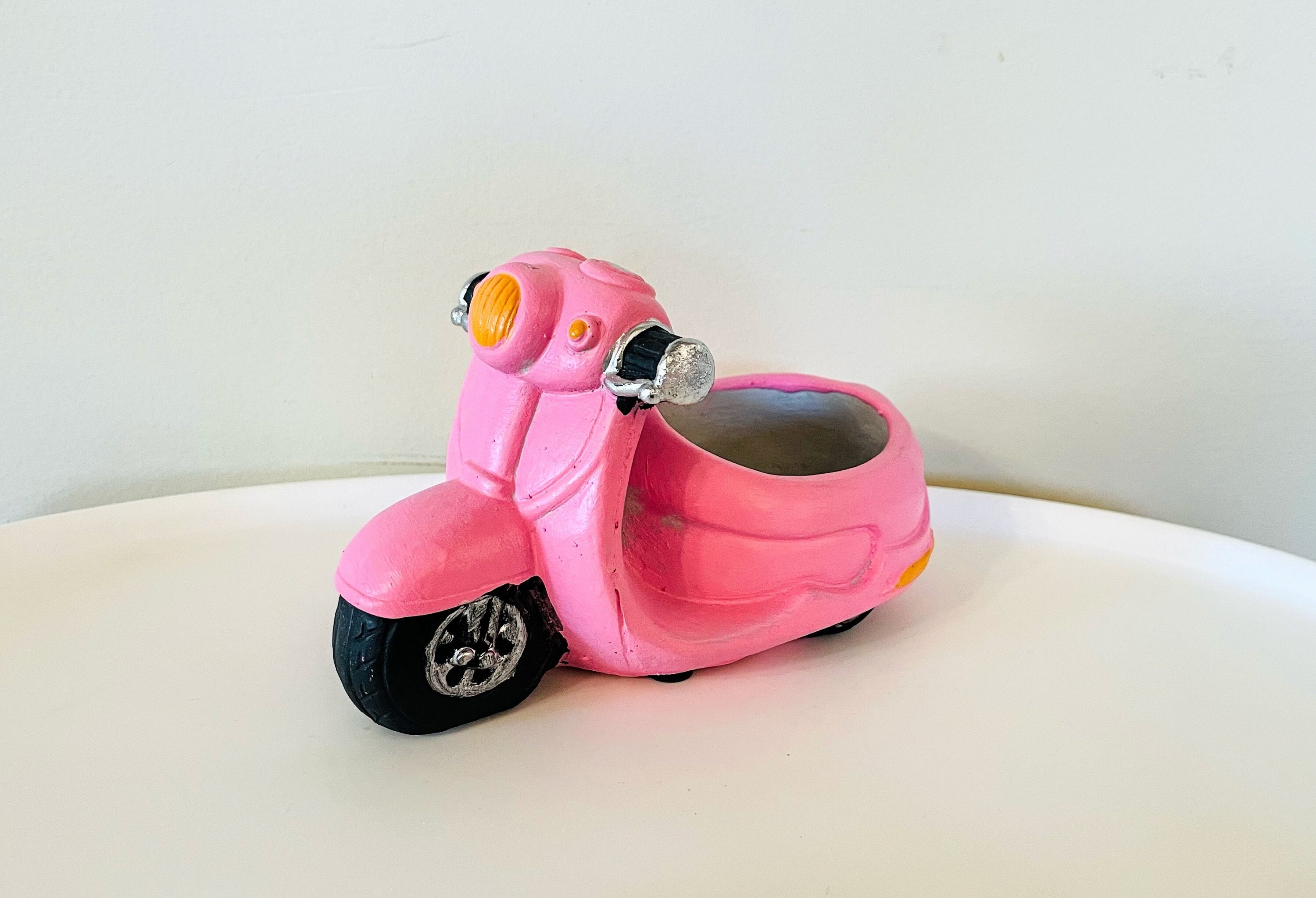 Pink Scooter Planter / Indoor Succulent Plant Pots / Cute Concrete ...