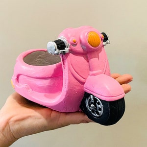 Pink Scooter Planter / Indoor Succulent Plant Pots / Cute Concrete ...