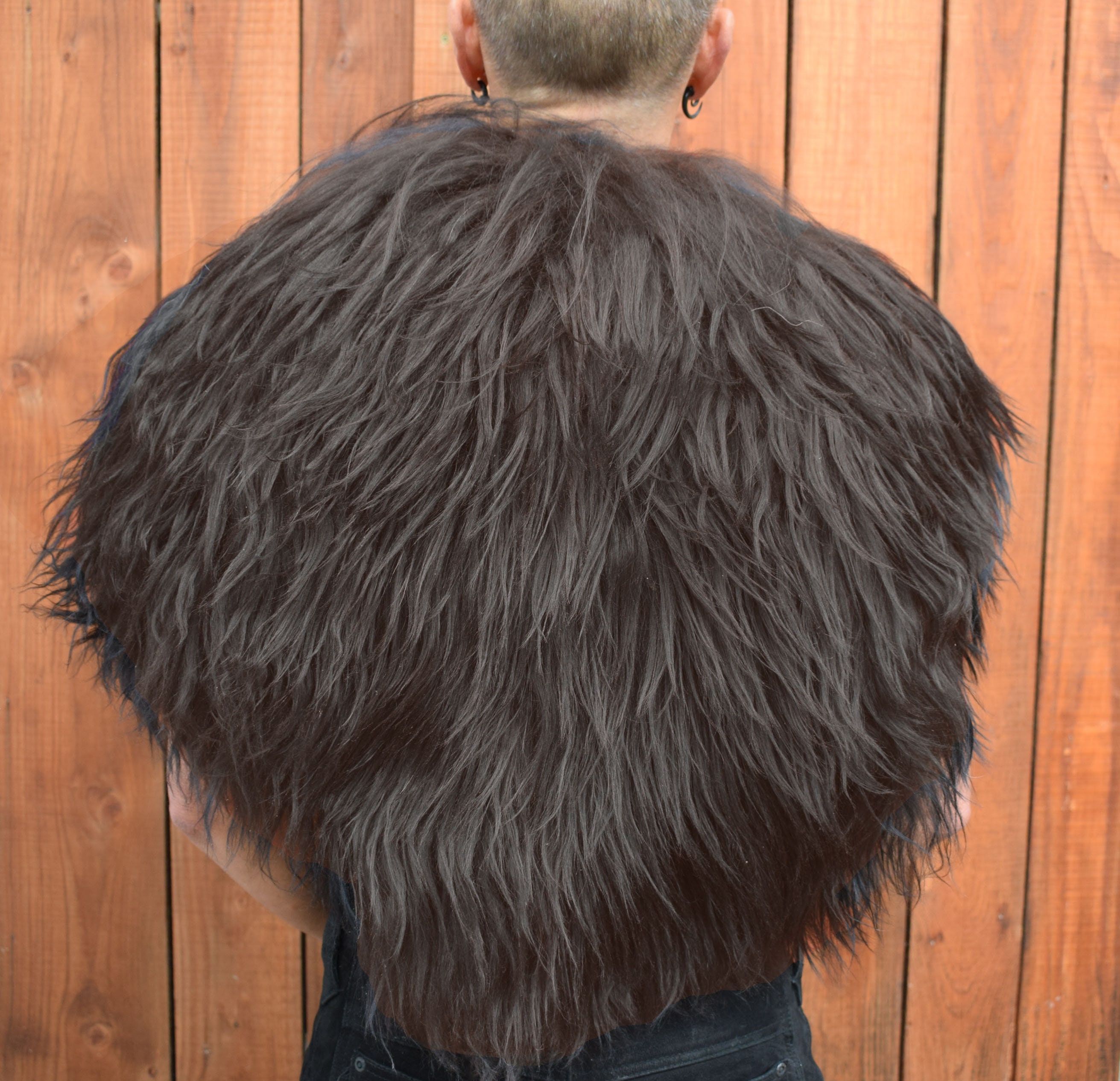 Viking Fur Shoulder Cape Brown Icelandic Sheepskin Without Closing ...