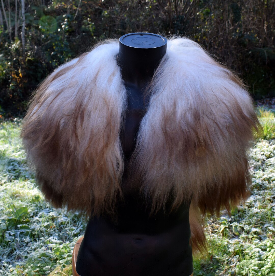 Viking Cloak From Icelandic Sheep Skin in Gray With Redish Tips ...