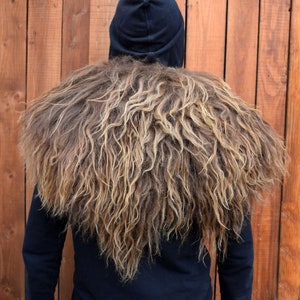 Viking Cloak From Brown Icelandic Sheep Fur Without Closing. Larp ...