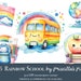 Rainbow School Clipart, Back to School Pngs, Kawaii Student Supplies ...