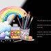 Rainbow School Clipart, Back to School Pngs, Kawaii Student Supplies ...