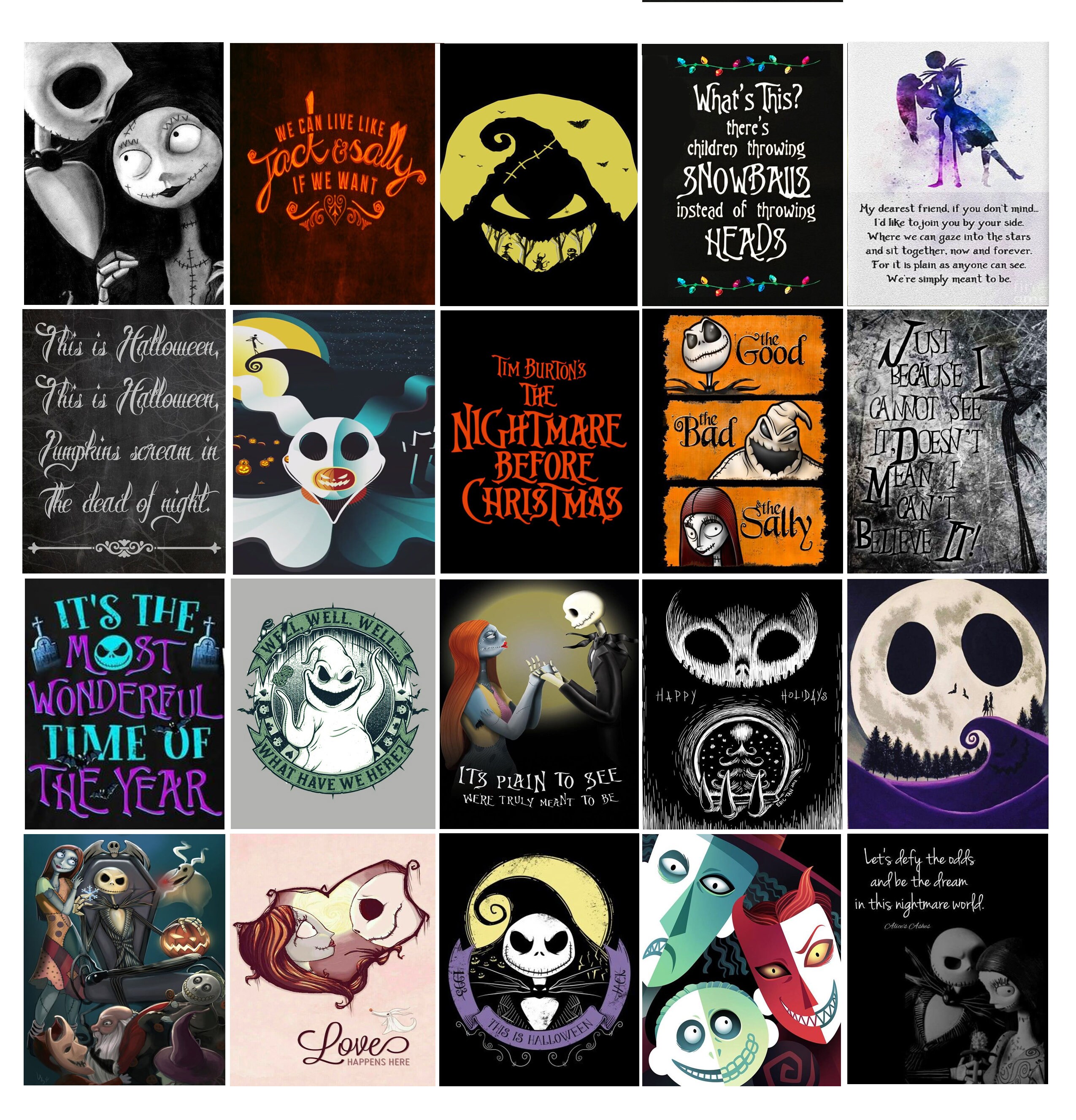 Nightmare Before Christmas Sticker Set Inspired by Erin Condren/happy ...