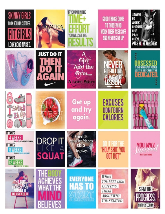 Fitness Motivational Sticker Set Inspired by Erin - Etsy