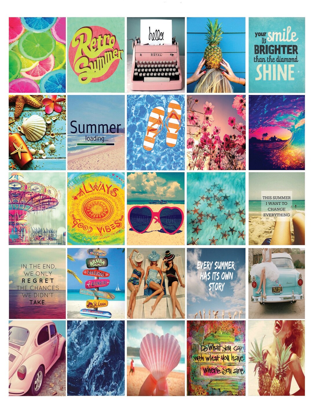Summer Fun Quotes Sticker Set Inspired by Erin Condren/happy Life ...