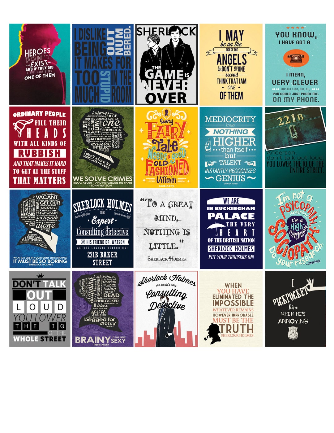 Sherlock Sticker Set Inspired by Erin Condren/happy Life Planner - Etsy