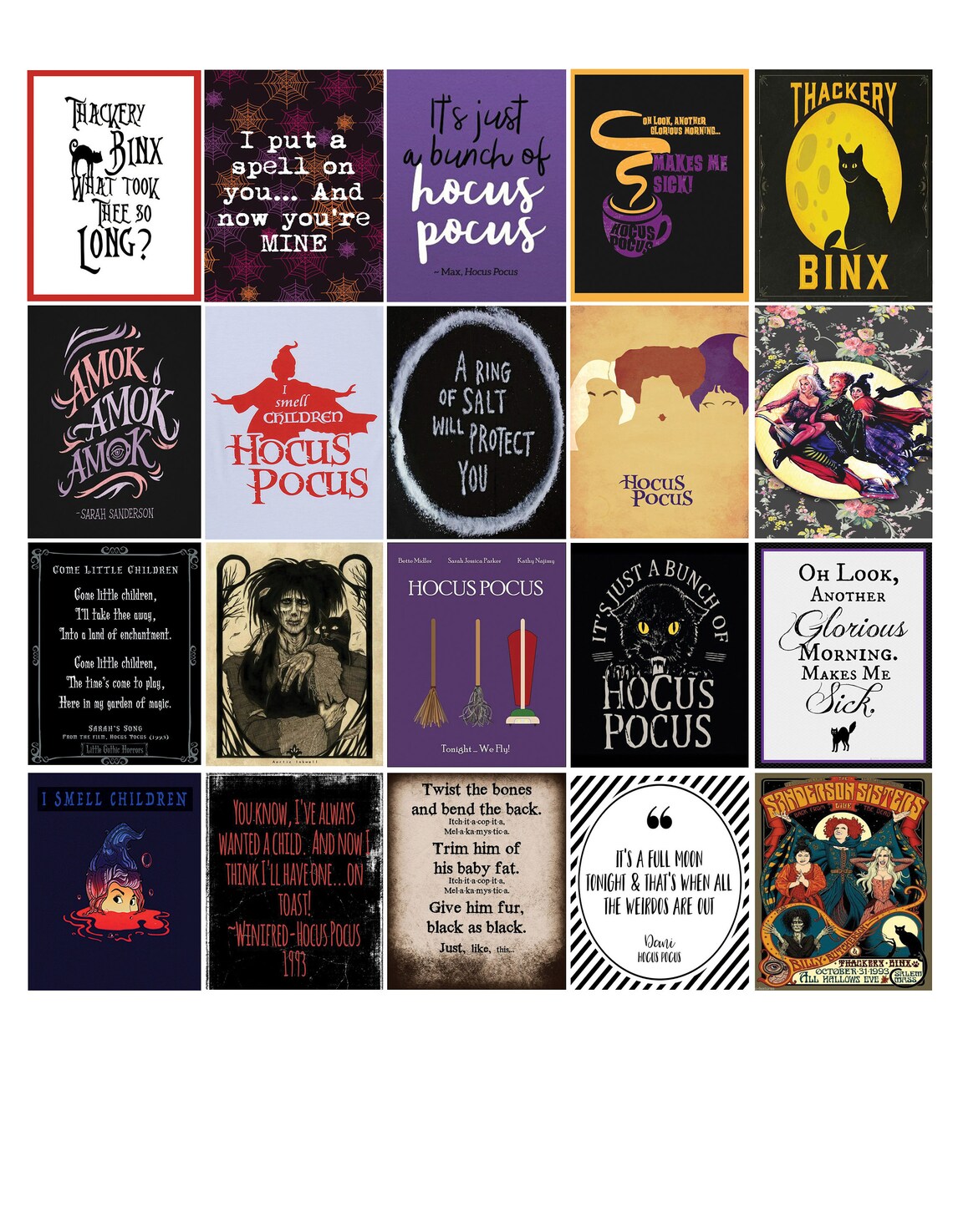 Hocus Pocus Theme Sticker Set Inspired by Erin Condren/happy Life ...