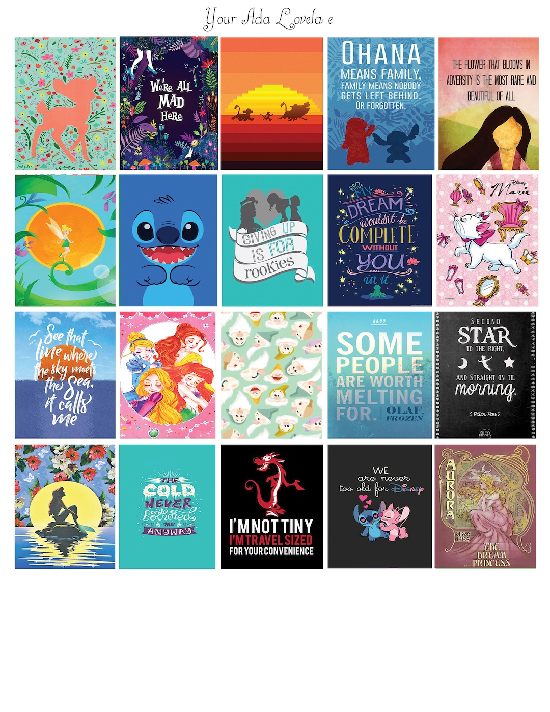 Disney Quotes Sticker Set Inspired by Erin Condren/happy Life Planner ...