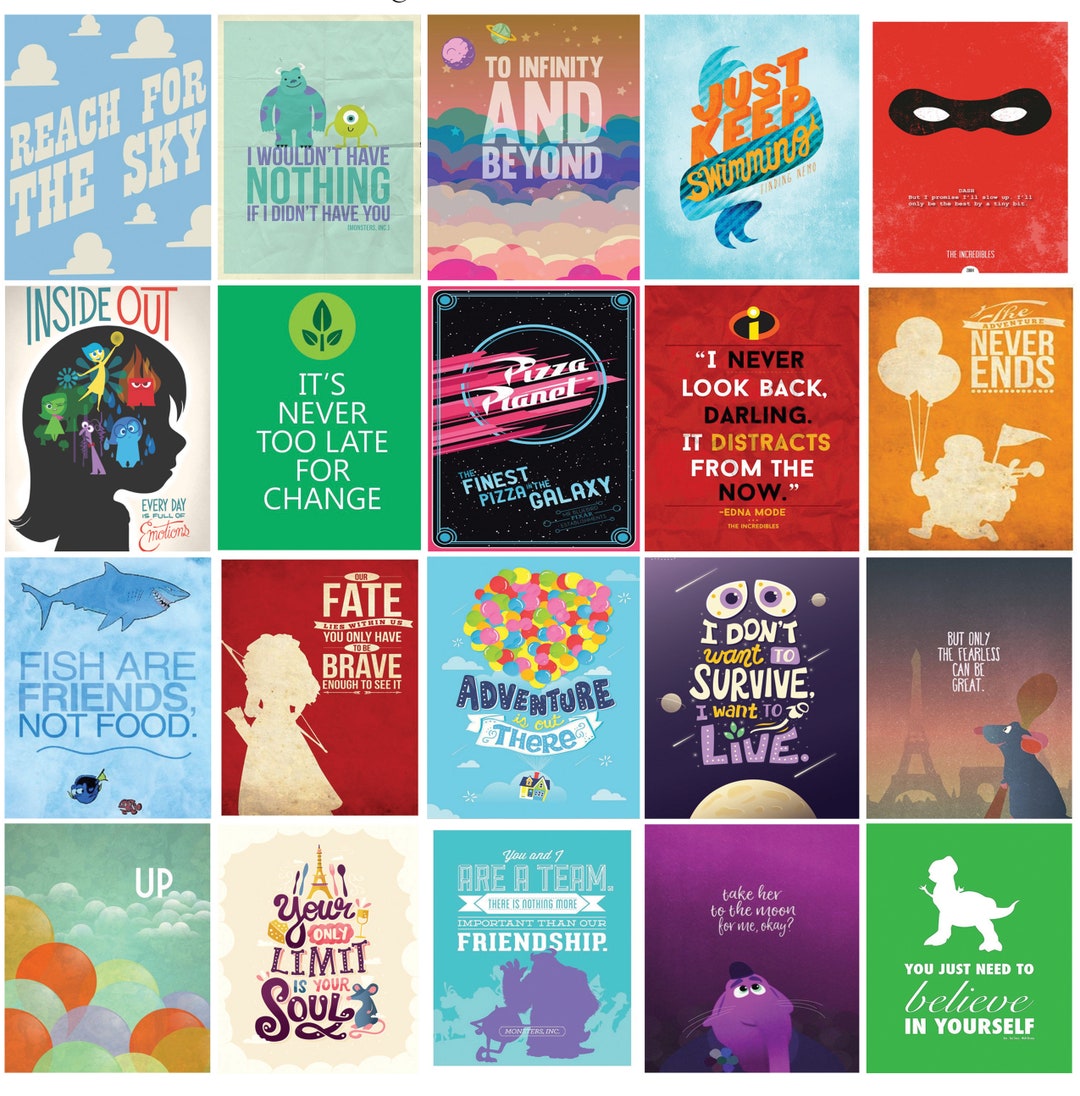 Pixar Disney Quotes Sticker Set Inspired by Erin Condren/happy Life ...