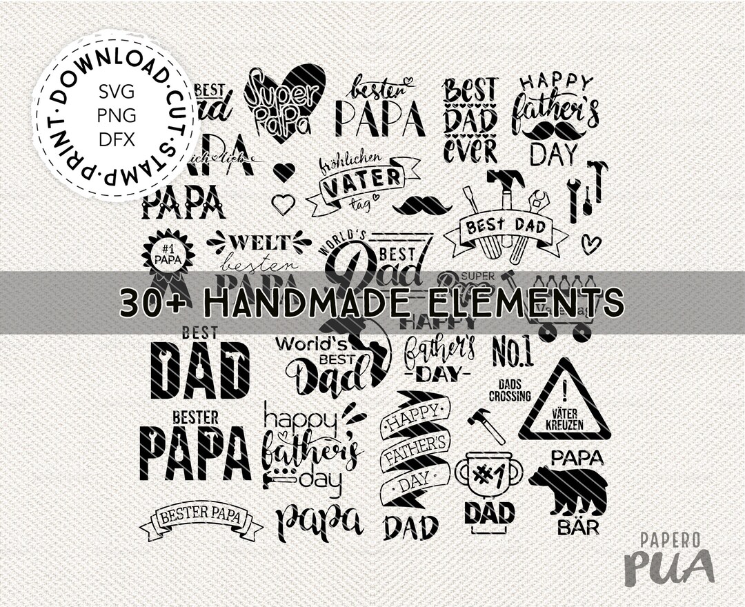 Plotter File Father's Day SVG Bundle, Clipart Plotter File Set German English - Digital - Etsy UK
