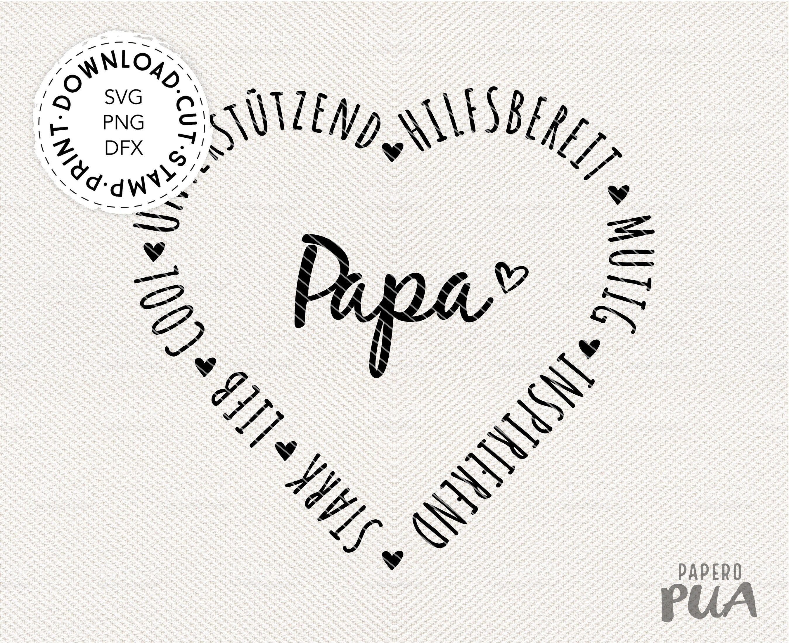 Plottertadei Papa, Heart With Text SVG - Etsy