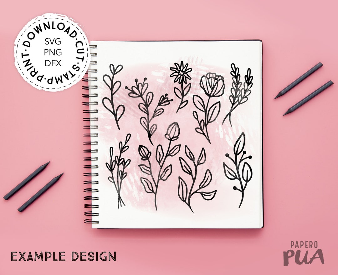 Plotterdatei Blumen Und Zweige SVG Bundle - Etsy