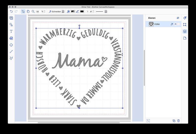 Plotterdatei Mama, Muttertag Herz mit Komplimenten SVG - Etsy.de