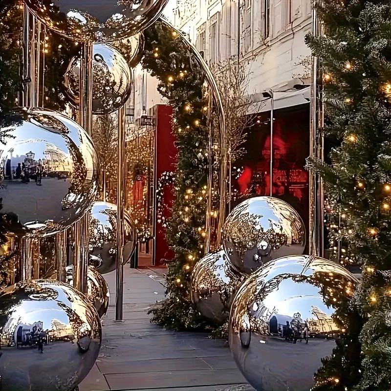 Giant 50'' Silver Orb Metallic Balloons for Wedding Party, Bachelorette ...