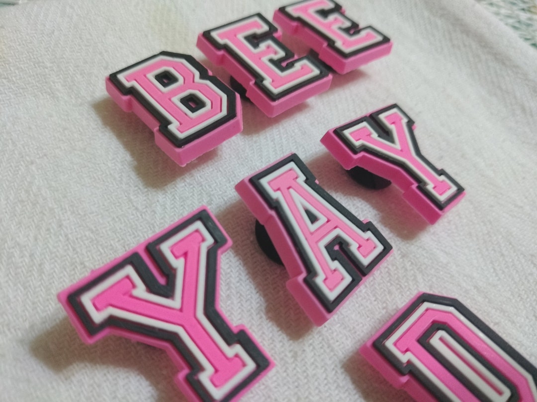 PINK Letters Croc Charms / Name Letters A-Z Alphabet Number - Etsy
