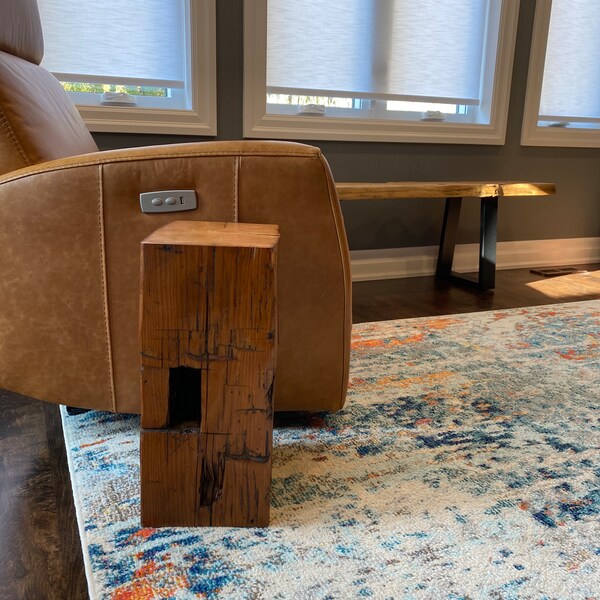 Reclaimed Beam End Table - Etsy