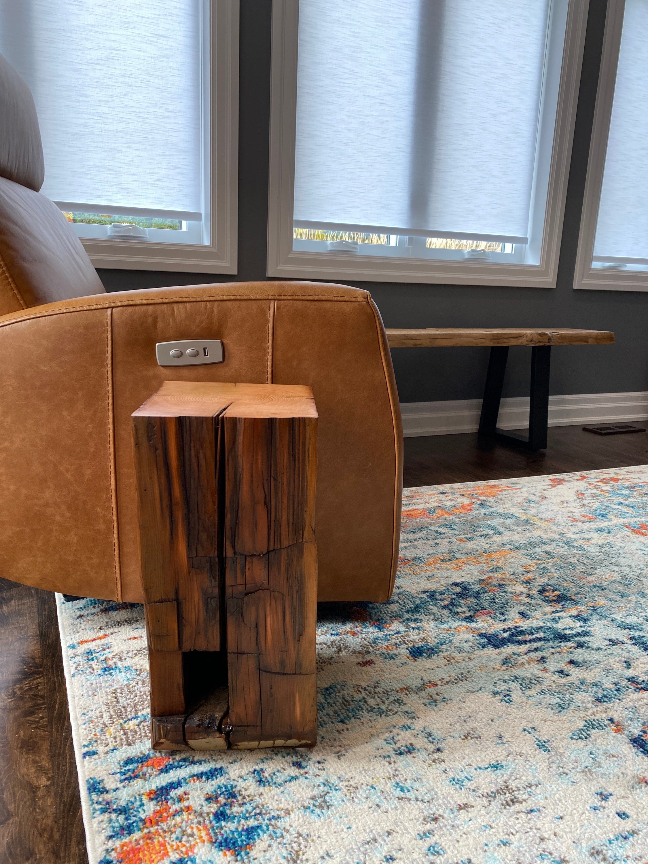 Ol'joe Barn Beam End Table - Etsy