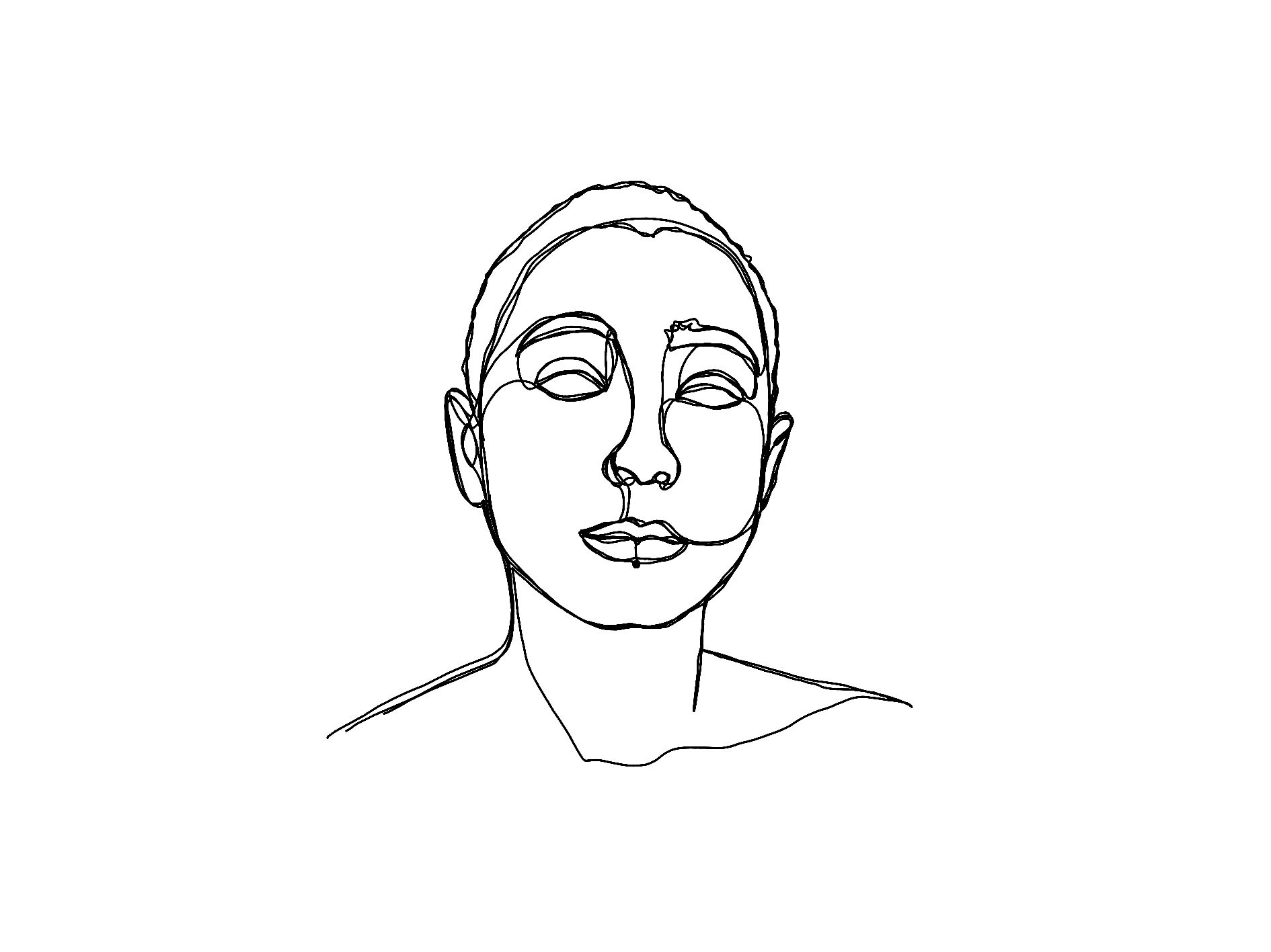 Portrait En Line Art - One Line Illustration - Etsy