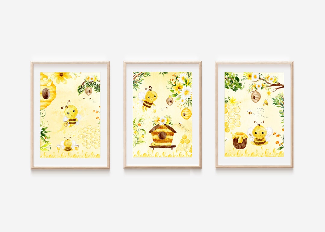 Printable Nursery Wall Decor Bees, Instant Download, Bee Friends ...