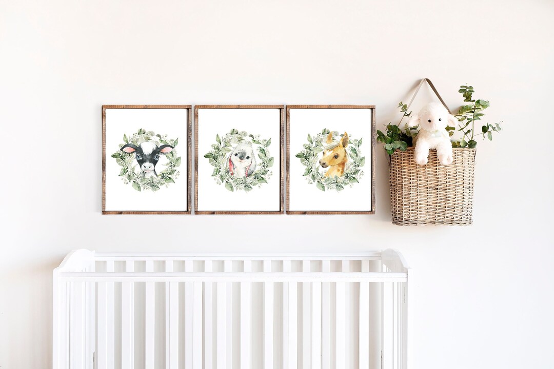 Farm Animal Nursery Wall Prints, Nursery Room Wall Decor, Farm Animal ...