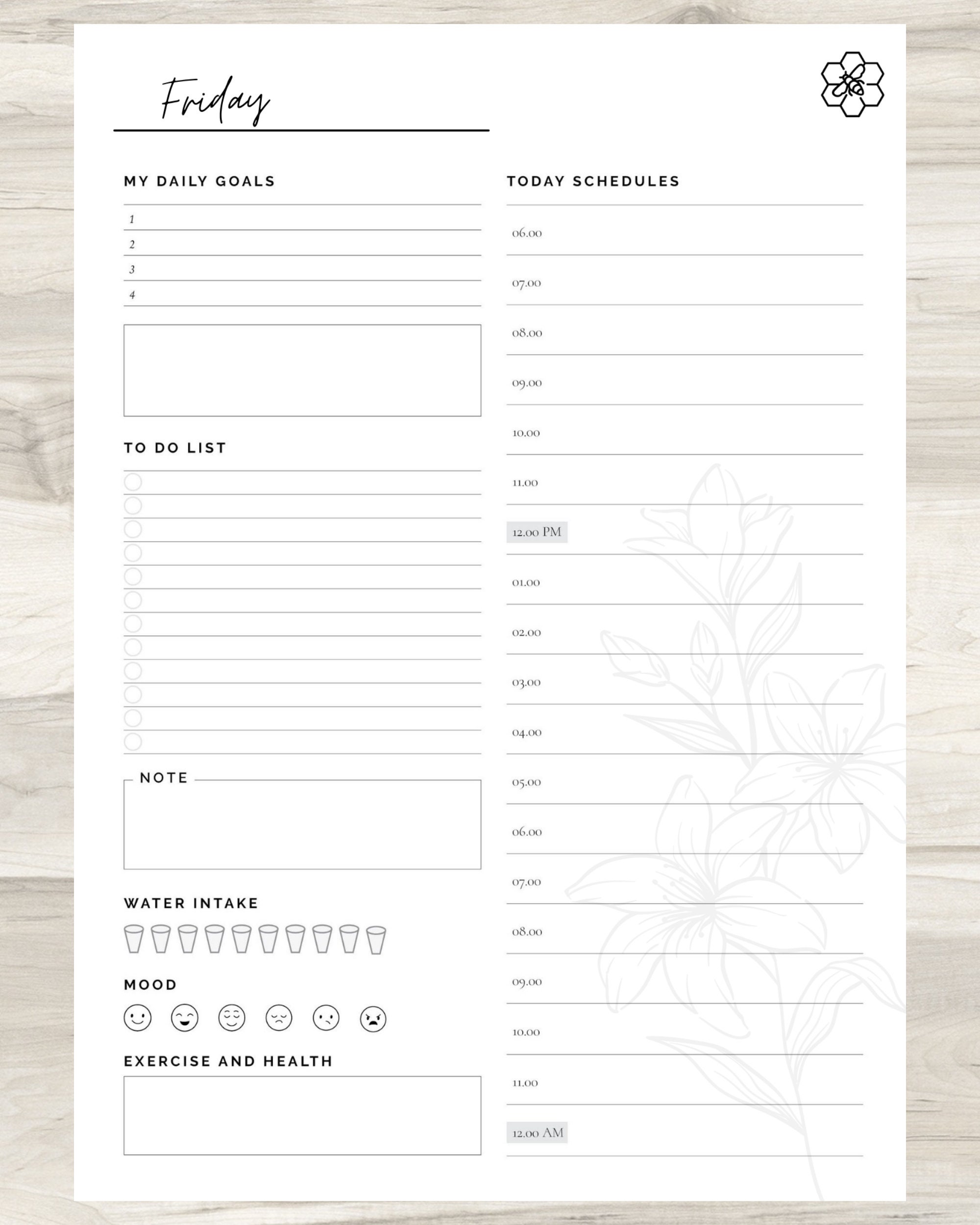 Printable Daily Planner Scheduler / Daily Goals / to Do List / - Etsy
