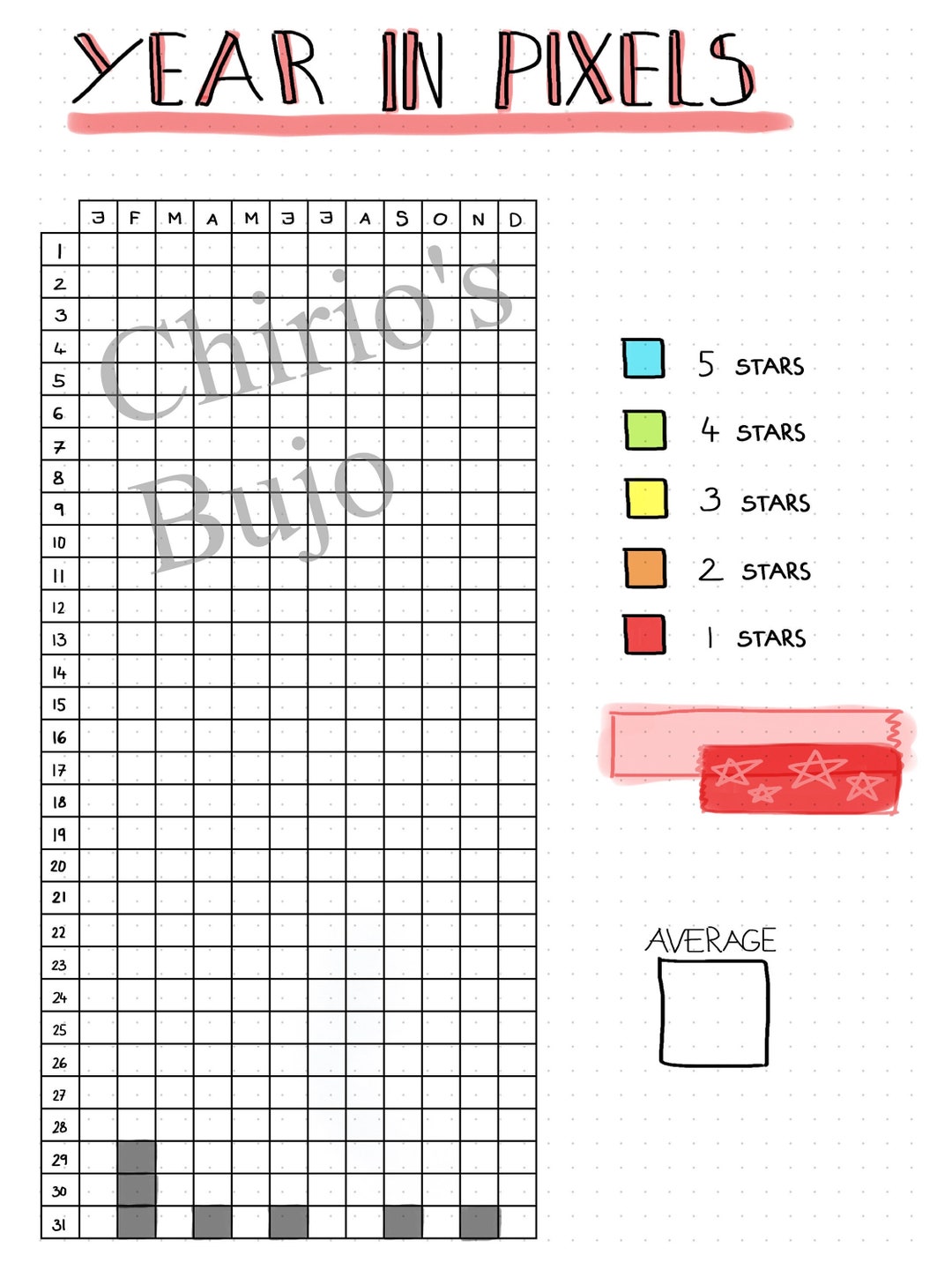 Download YEAR in Pixels Bujo Spread - Etsy