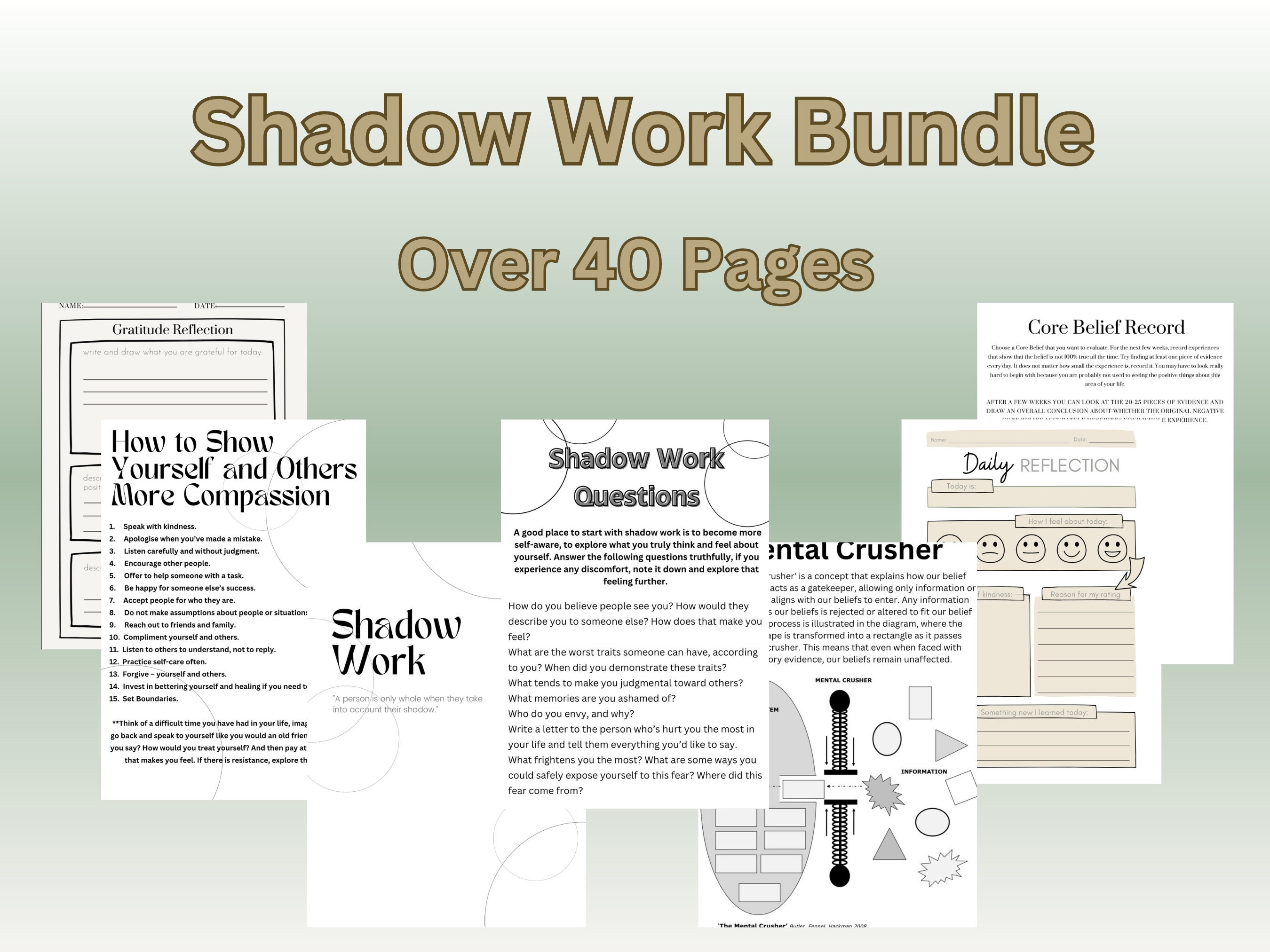 Shadow Work Bundle: Digital Download Resource. Over 40 Pages of ...