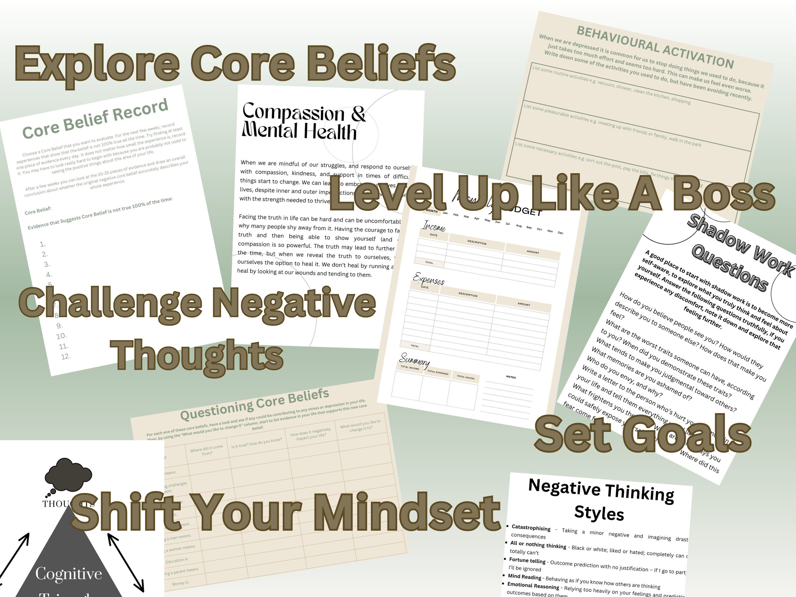 20 Page Shift Your Mindset Mini Bundle, Instant Download Printable ...
