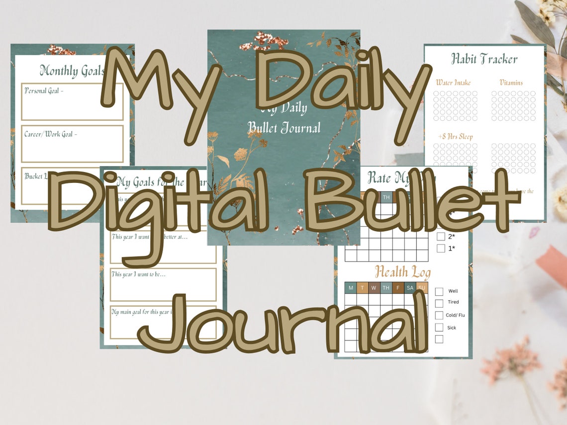 My Digital Bullet Journal, Daily Reflection, Habit Tracker, Setting ...