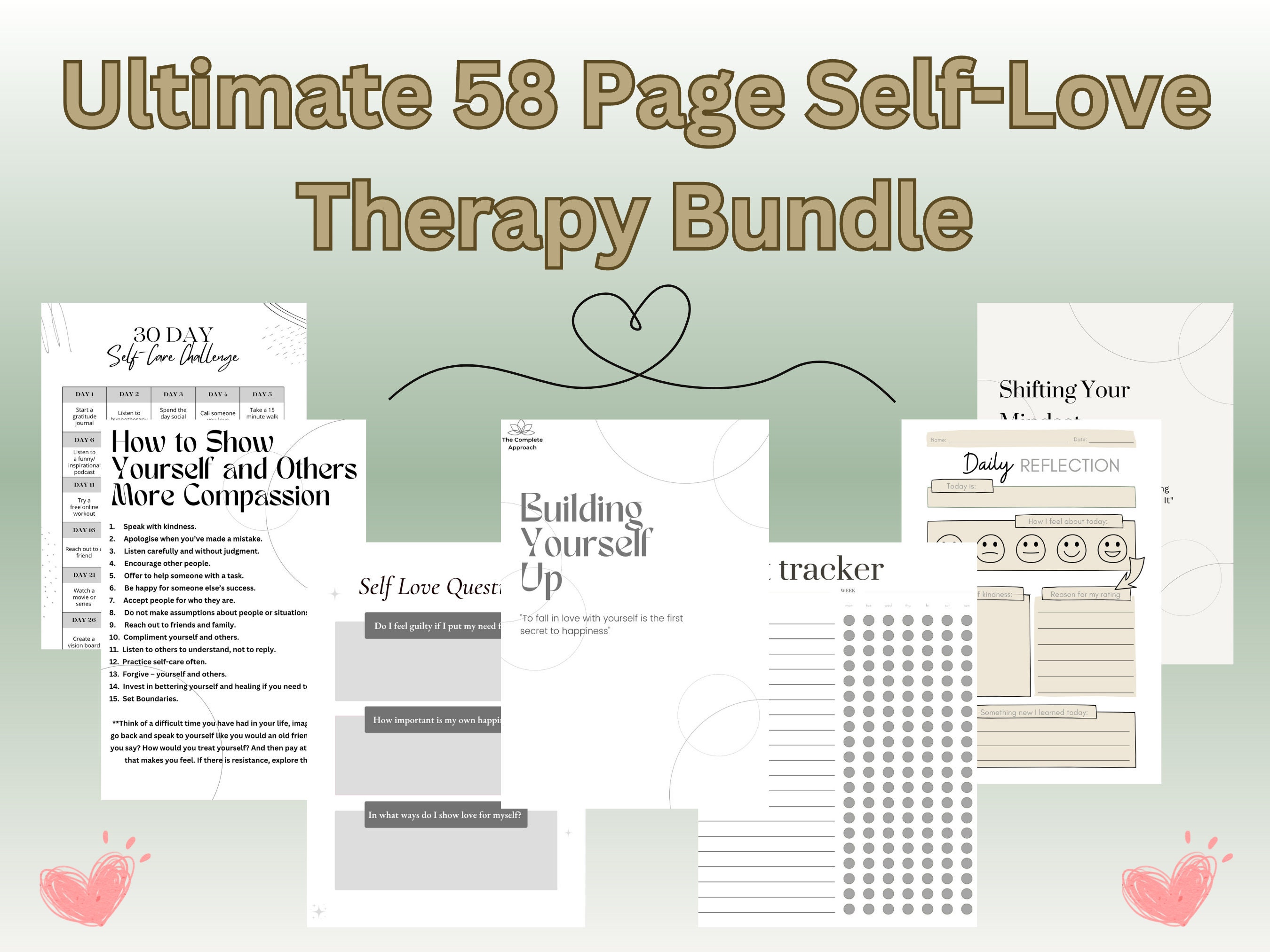 Ultimate Self-love Therapy Bundle, 58 Page Digital Download, Printable ...