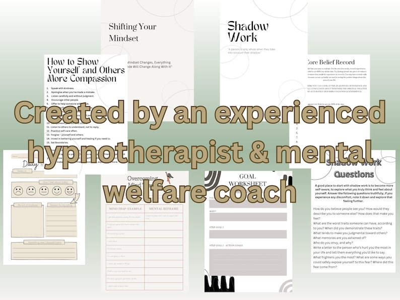 CBT, Therapy Worksheet Bundle, Downloadable and Printable, in Black ...