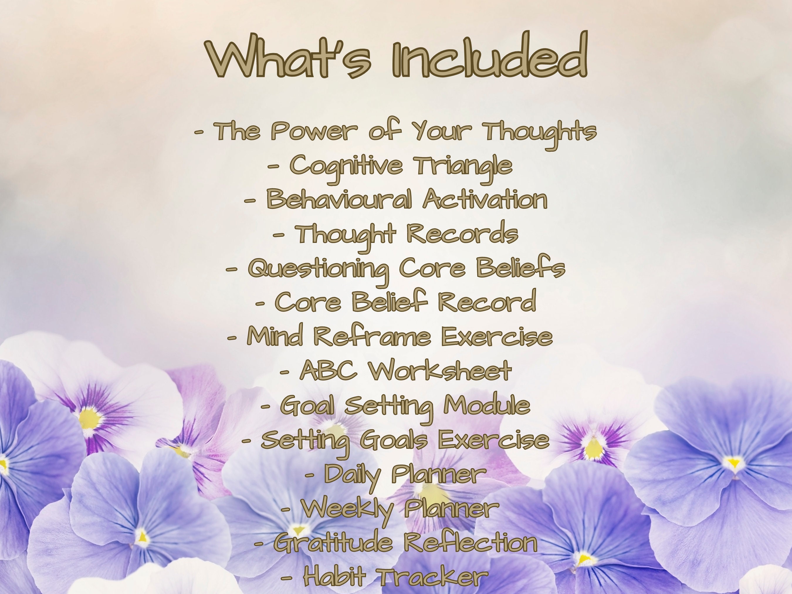 CBT, Therapy Digital Printable Worksheets Water Colours Over 20 Pages ...