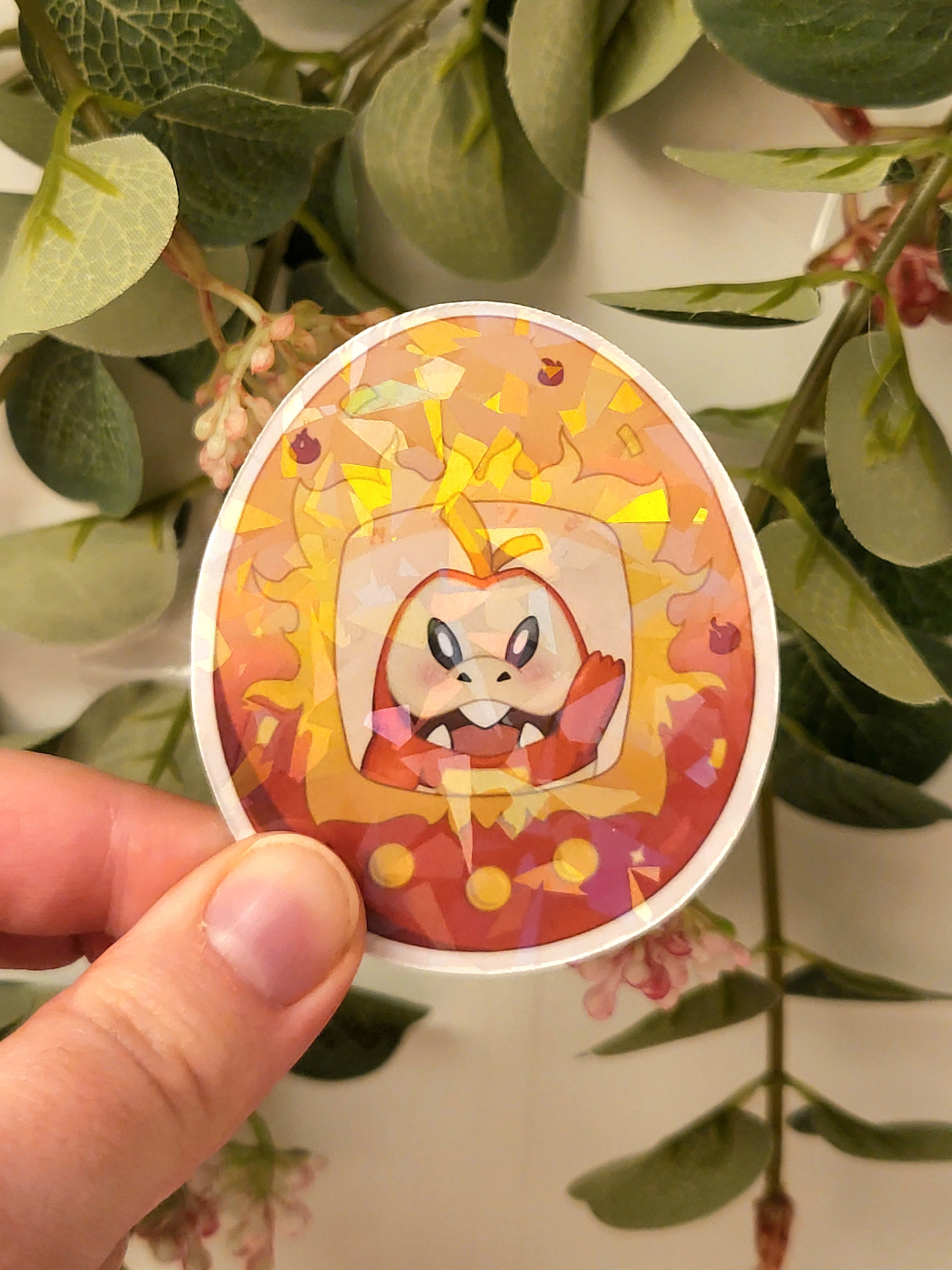 Holo Fuecoco Pokemon Tamagotchi Sticker - Etsy