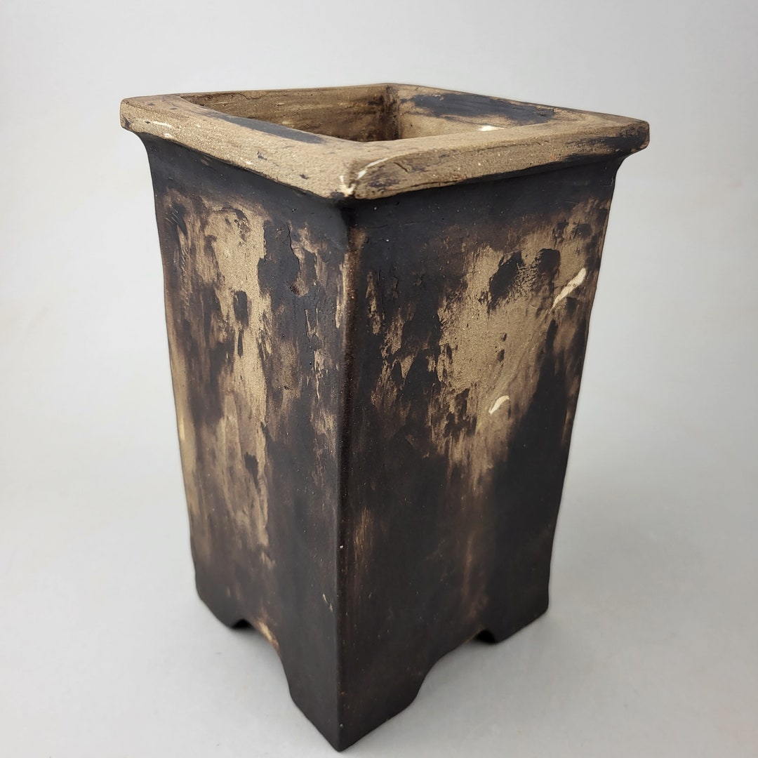 8 Inch Cascade Bonsai Pot Unglazed Stoneware, Faux Kintsugi - Etsy