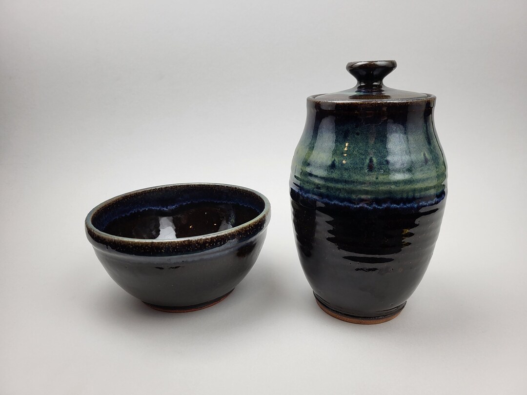 Matching 1 Qt. Bowl and Lidded Jar Pair - Etsy