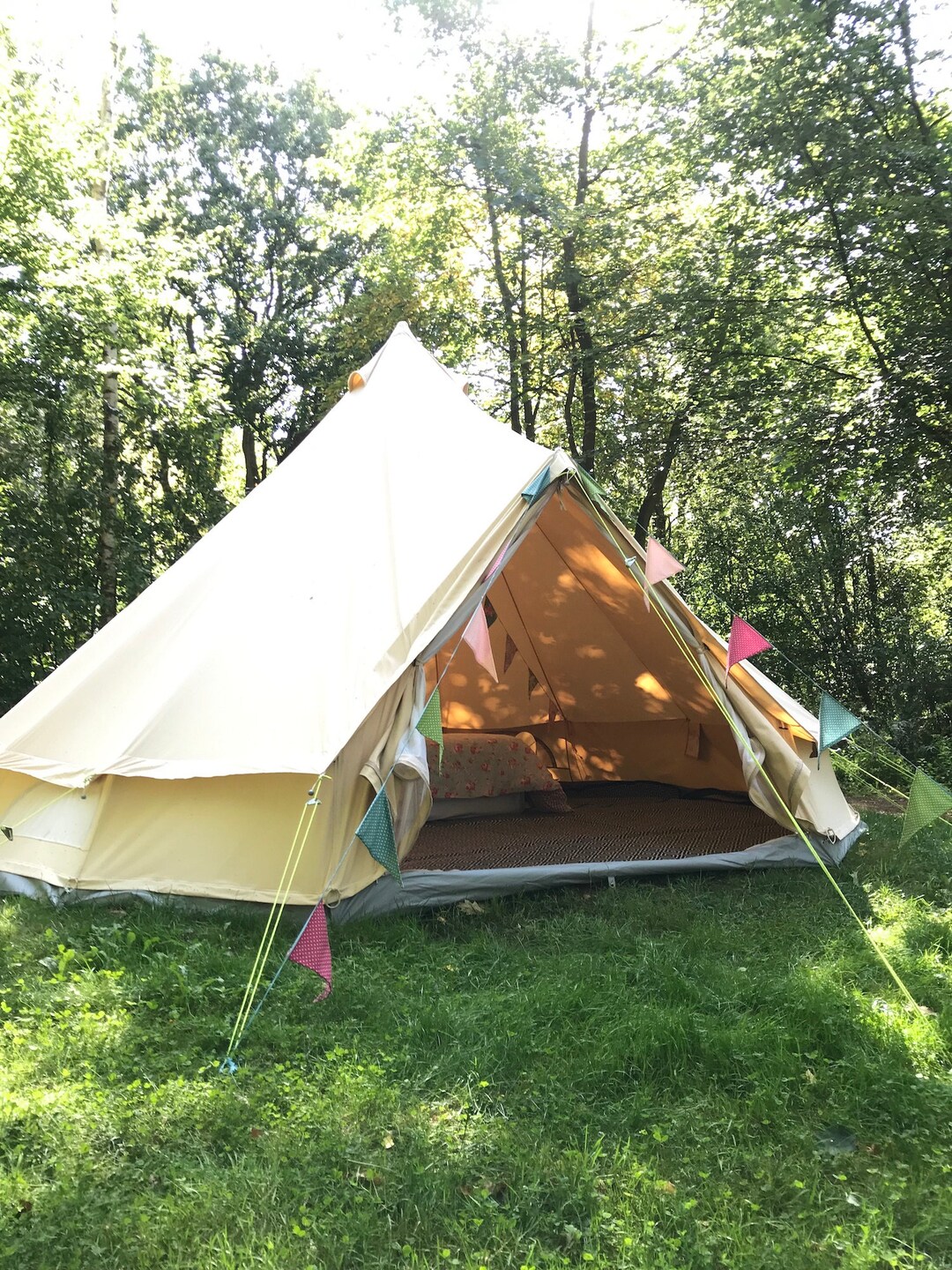 5M Fire Retardant Heavy Duty Bell Tent, 100% Cotton Canvas Festival ...