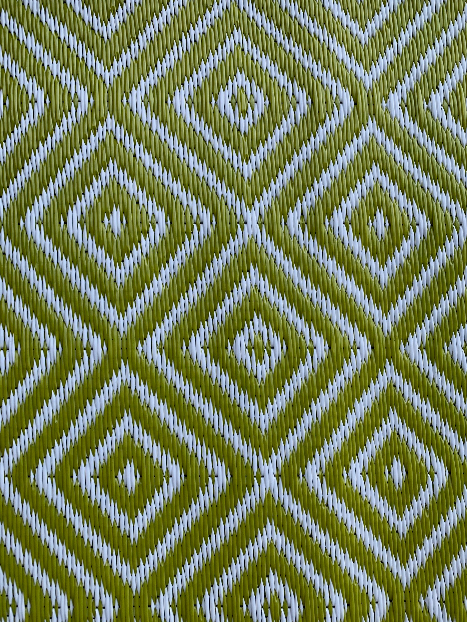 Picnic Mat Made From Recycled Plastic Straws. Green & White. - Etsy UK