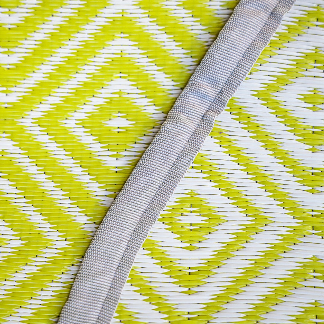 Picnic Mat Made From Recycled Plastic Straws. Green & White. for Garden ...