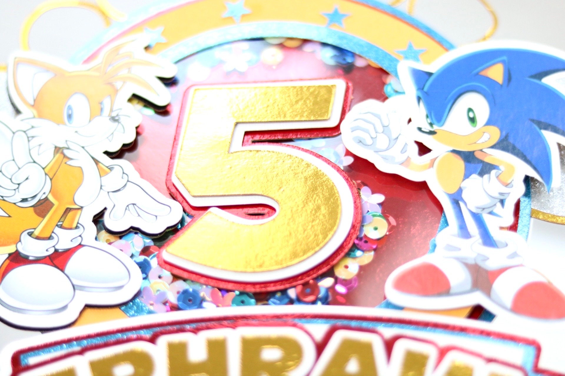 Sonic Cake Topper 3D Sonic Cake Topper Personalised Handmade Sonic the ...