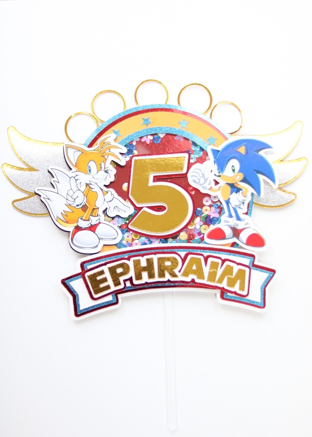 Sonic Cake Topper 3D Sonic Cake Topper Personalised Handmade Sonic the ...